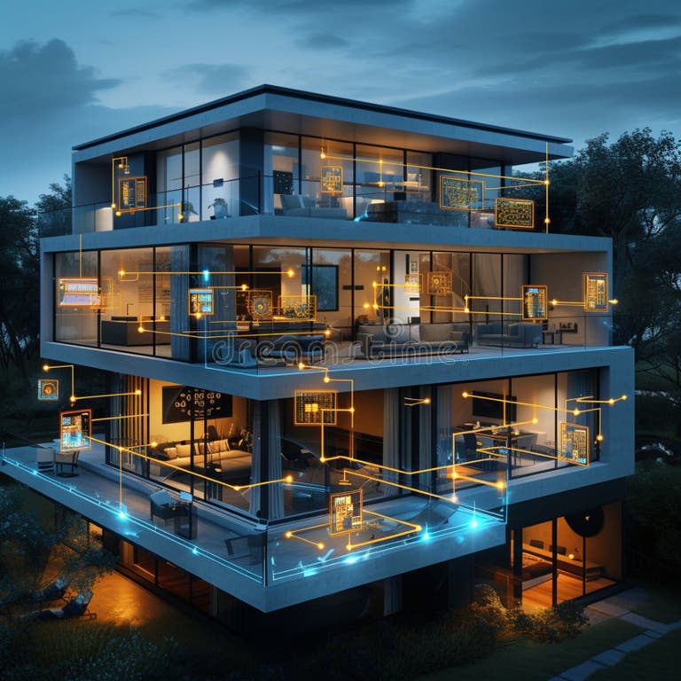 Image Cutting Edge Technology Smart House Visualization Showcasing ...