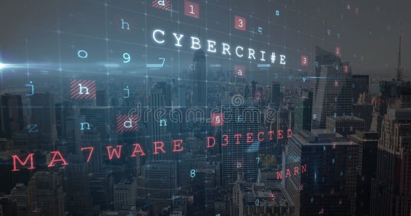 Image of Cyber Crime Text Over Cityscape Stock Illustration ...