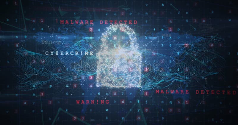 Image of Cyber Security Concept Icons and Data Processing Over Hand ...