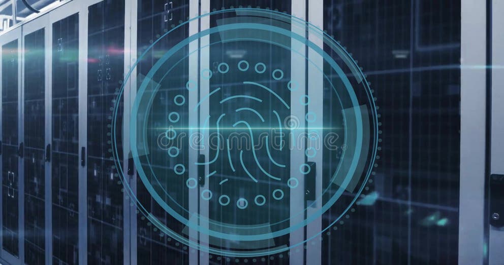 Image of Cyber Security Text and Biometric Fingerprint Scanner Over ...