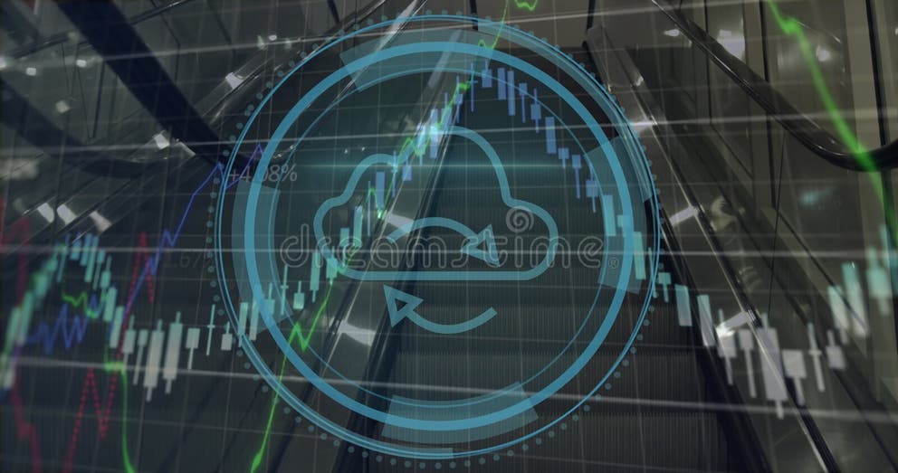 Image of Cyber Security Text, Cloud, Arrows in Loading Circles, Shield ...