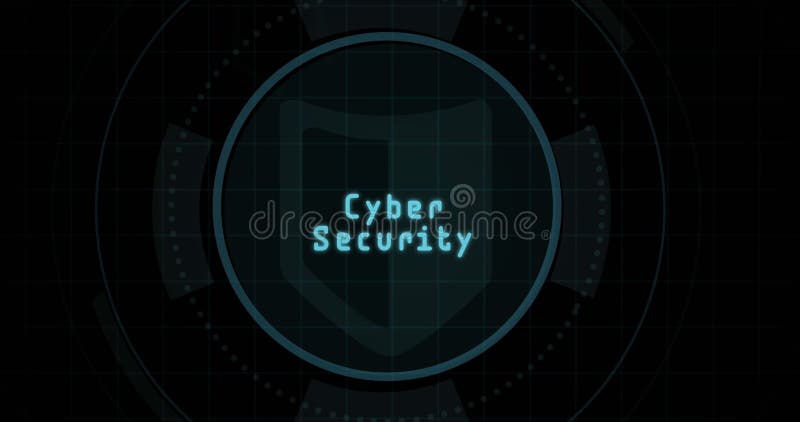 Image of Cyber Security Text Over Shield and Circle on Black Background ...