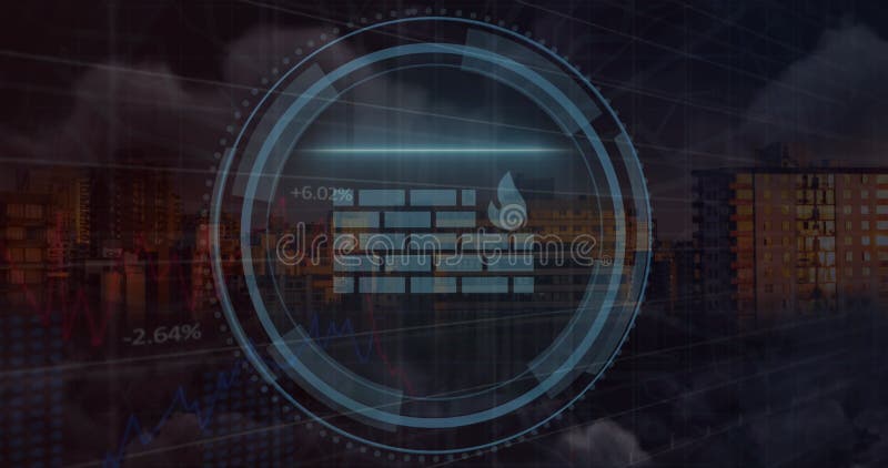 Image of Cyber Security Text in Shield and Brick Wall with Fire Icons ...