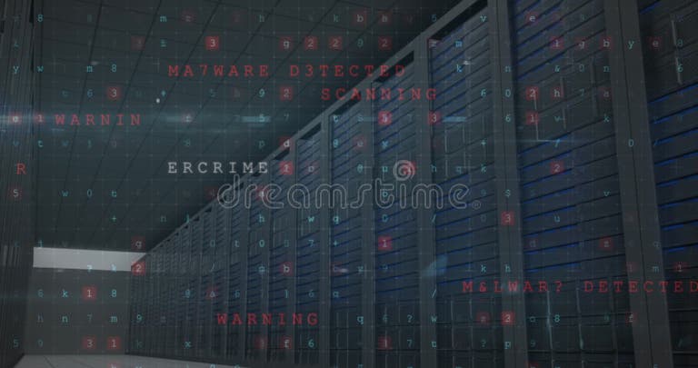 Image of Cybercrime and Virus Warning Over Moving Servers Stock Image ...