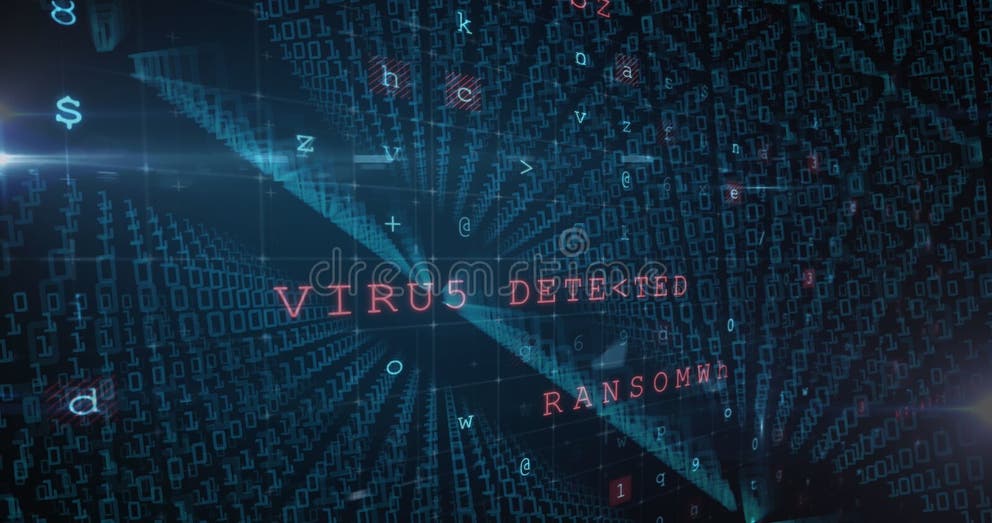 Image of Cybercrime Warning Text Changing and Binary Coding Stock Image ...