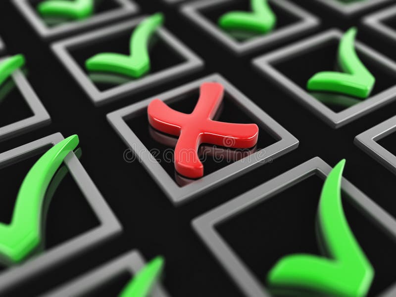 3d Image of Accept and Decline Stock Illustration - Illustration of ...