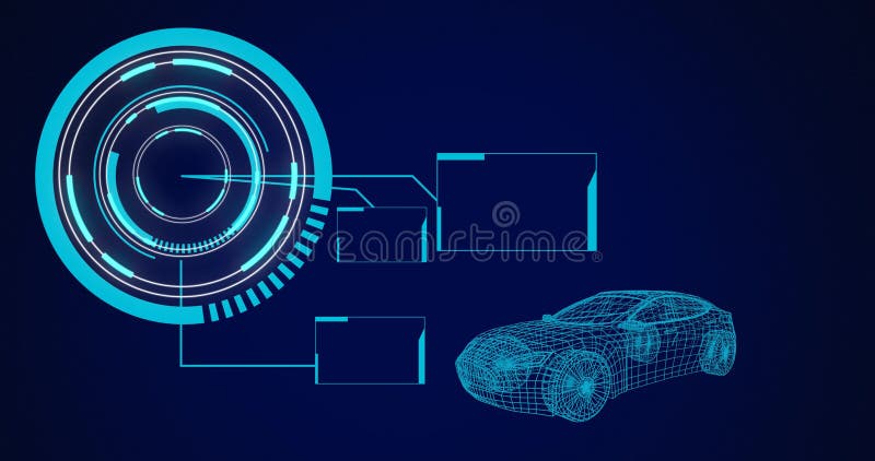 Image of 3d Car Drawing with Scope Scanning and Data Processing Stock ...
