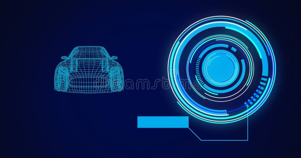 Image of 3d Car Drawing with Scope Scanning and Data Processing Stock ...