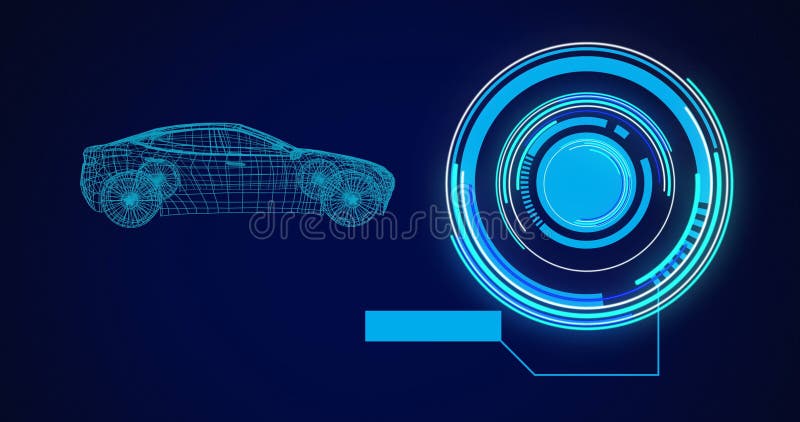 Image of 3d Car Drawing with Scope Scanning and Data Processing Stock ...