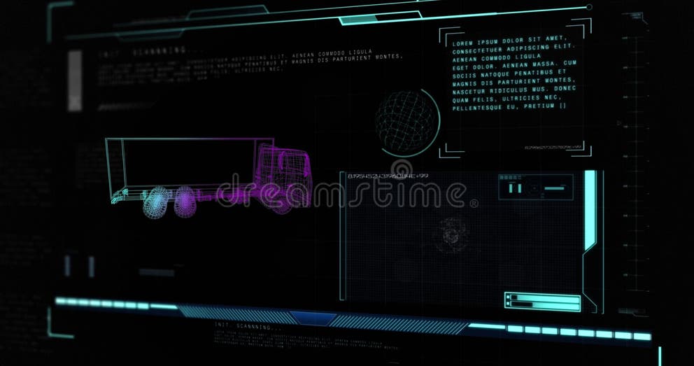 Image of 3d Car Drawing with Scope Scanning and Data Processing Stock ...