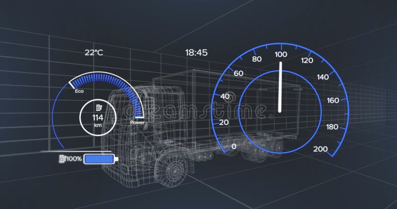 Image of 3d Car Model and Speedometer Over Dark Background Stock ...