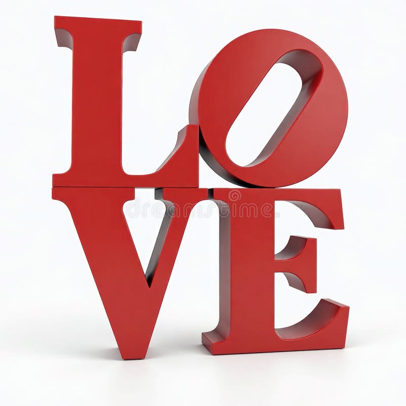 Image of a 3D Cube-like Structure with Capital Letters LOVE Spelled Out ...