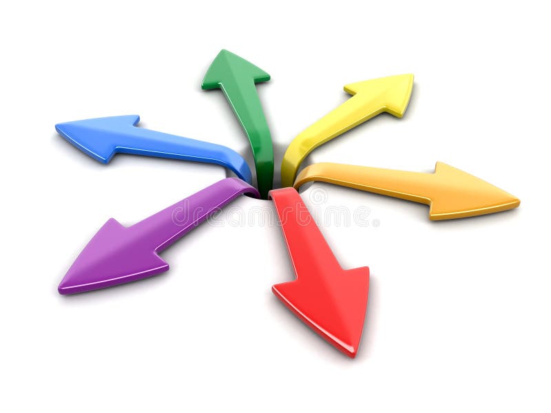 3d Flèches De L'homme Trois Trois Directions Différentes Illustration ...