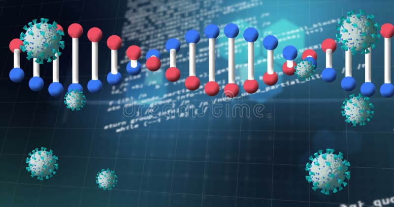 Image of 3d Dna, Virus with Data Processing on Digital Interface Stock ...