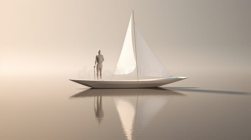 3d Human Figure with Boat stock illustration. Illustration of summer ...