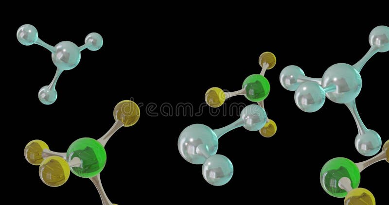 Image of 3d Micro of Molecules on Black Background Stock Illustration ...