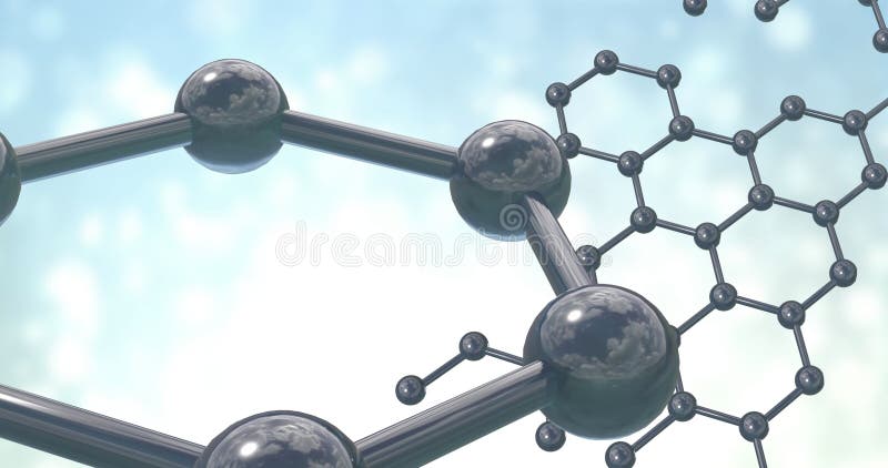Image of 3d Micro of Molecules on Blue Background Stock Illustration ...