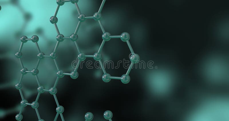 Image of 3d Micro of Molecules on Dark Background Stock Illustration ...
