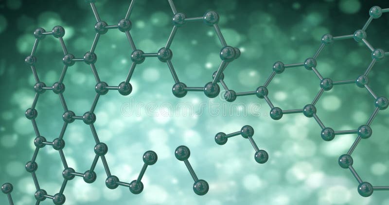 Image of 3d Micro of Molecules on Green Background Stock Illustration ...