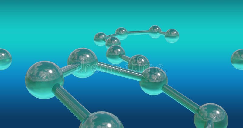 Image of 3d Micro of Molecules on Green and Blue Background Stock ...