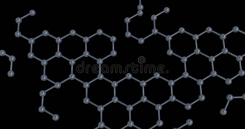 Image of 3d Micro of Network of Molecules on Black Background Stock ...