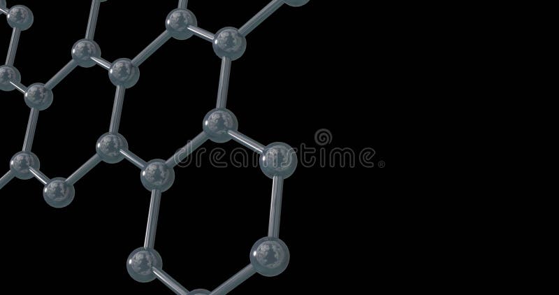 Image of 3d Micro of Network of Molecules on Black Background Stock ...