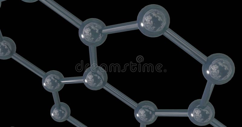 Image of 3d Micro of Network of Molecules on Black Background Stock ...