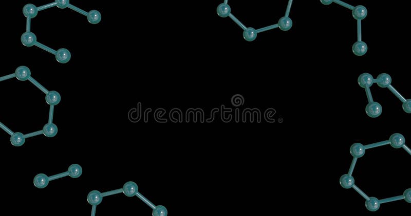 Image of 3d Micro of Network of Molecules on Black Background Stock ...