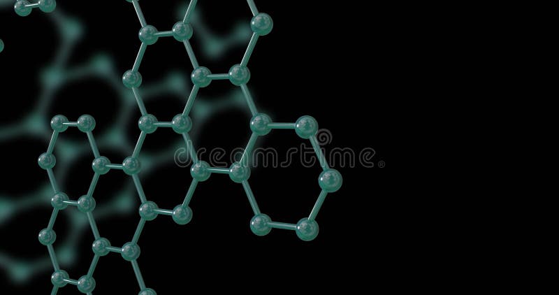 Image of 3d Micro of Network of Molecules on Black Background Stock ...