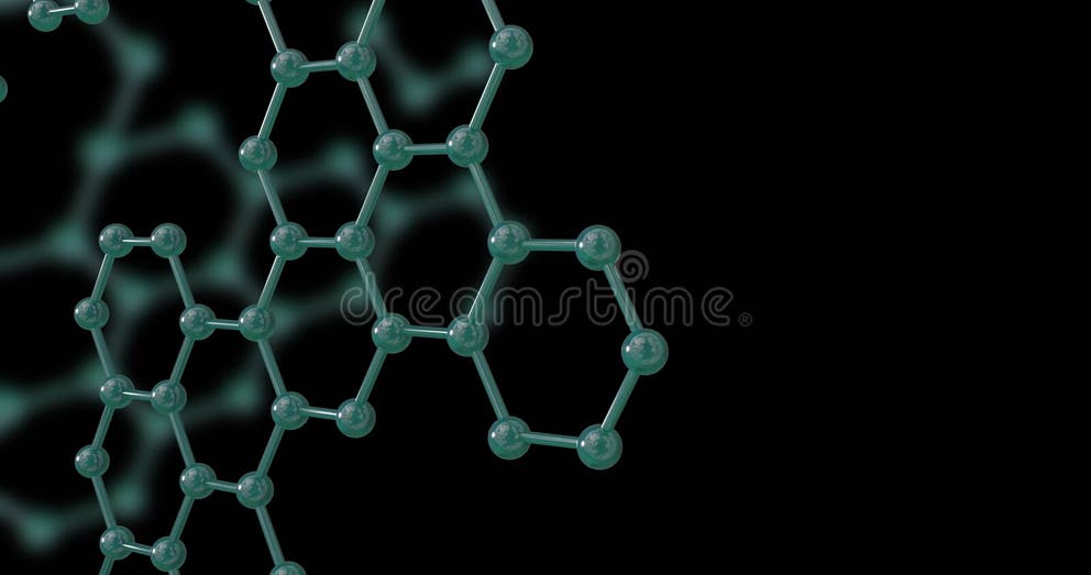 Image of 3d Micro of Network of Molecules on Black Background Stock ...