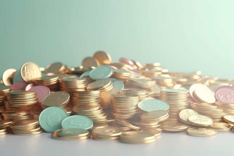 Image of 3d Render Illustration of a Lot of Coins Generative AI Stock ...