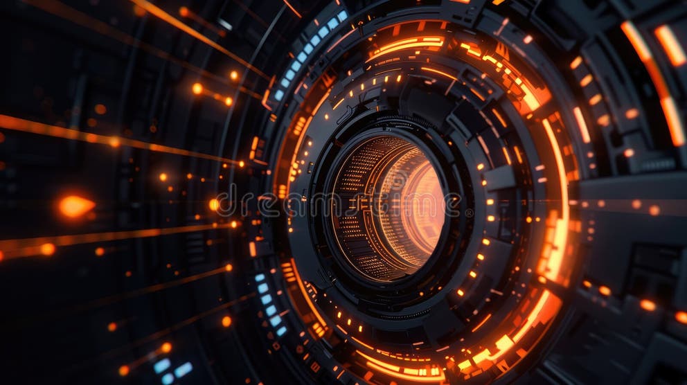 The Image is a 3D Rendering of a Futuristic Engine. it Has a Glowing ...