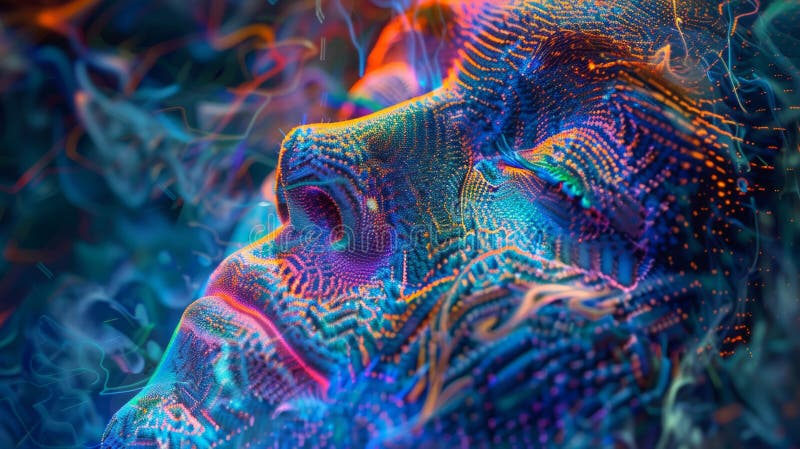 The Image is a 3D Rendering of a Human Face Stock Illustration ...