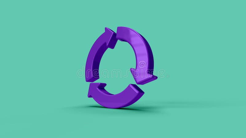 Purple Sustainable Cycle on Green Backdrop Stock Illustration ...