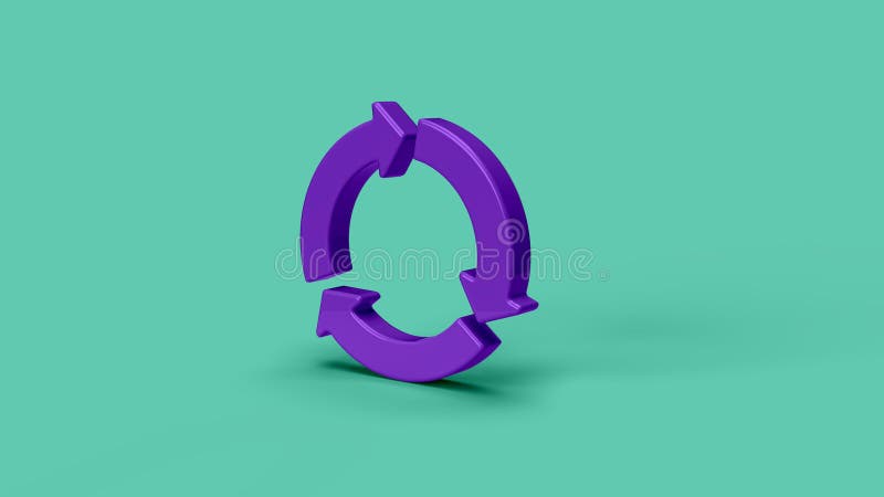 Purple Sustainable Cycle on the Green Set, Left View Stock Illustration ...