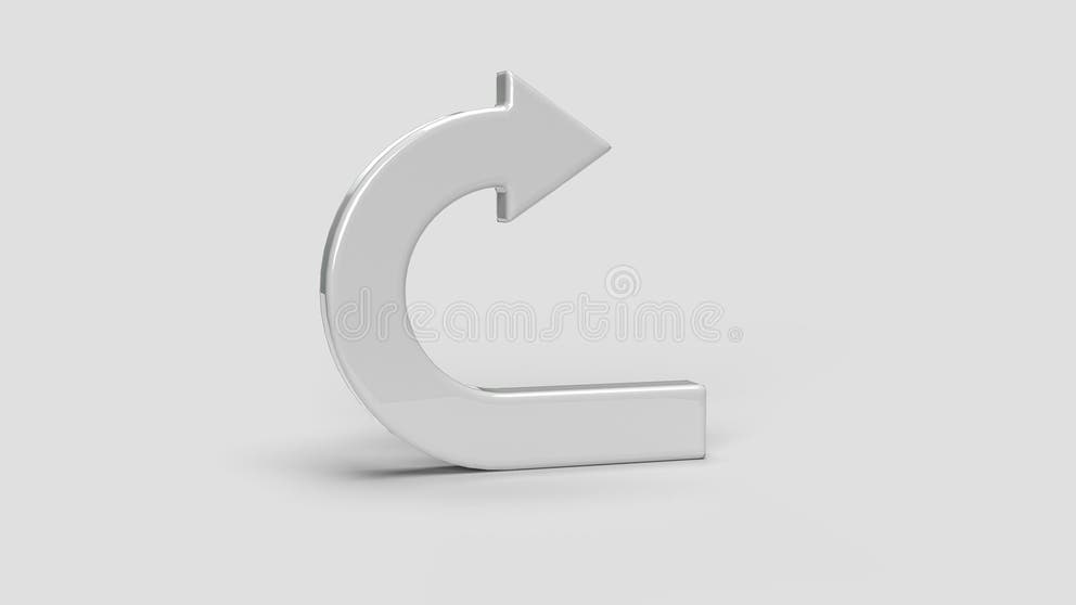White 3D Return Symbol on White Backdrop Stock Illustration ...