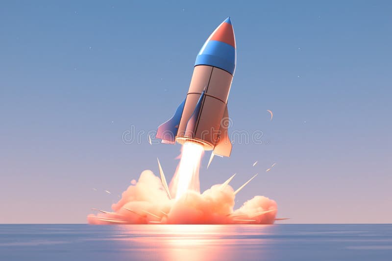 Image 3D Rendering Rocket Signifies Rapid Logistics and Transportation ...