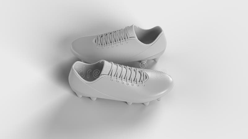 Two White Boots Organized on the White Backdrop, Top View Stock ...