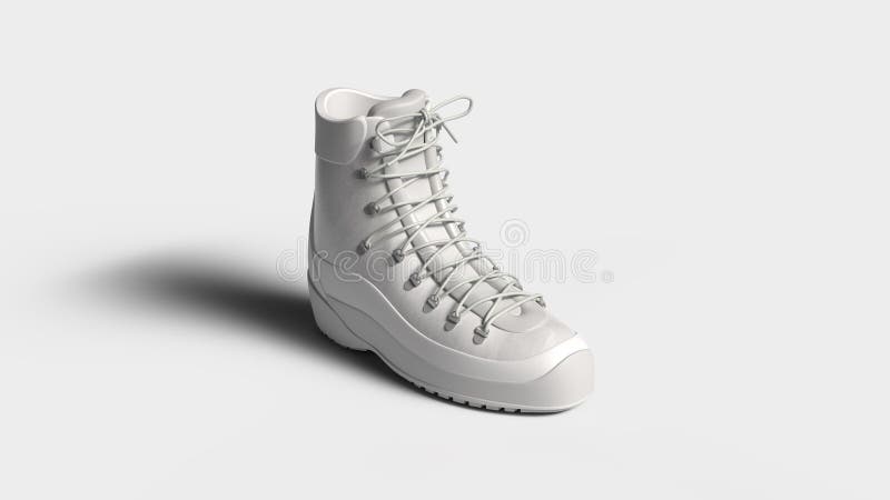 White Tennis Shoes on White Backdrop, Left Side Stock Illustration ...