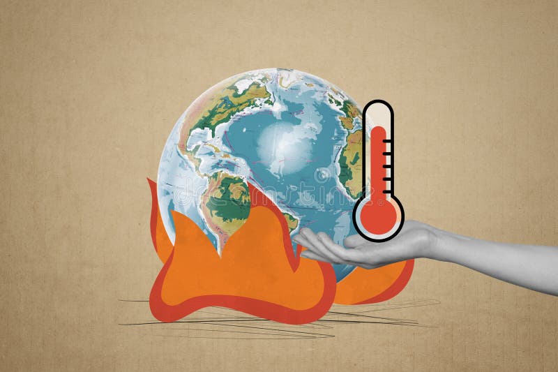 Image 3d Trendy Creative Collage of Human Hand Hold World Map Continent ...