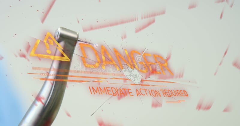 Image of Danger Text Over Dental Drill Stock Photo - Image of world ...