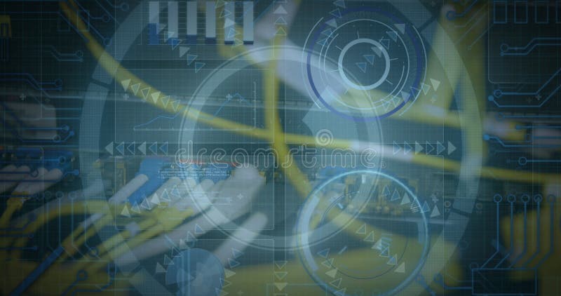 Image of Data with Hud Processing on Digital Interface Against Server ...