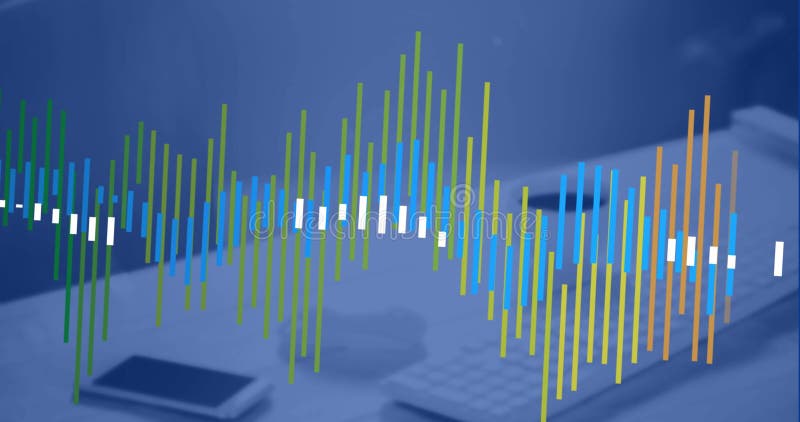 Image of Data Processing Against Close Up of a Office Desk Stock Image ...