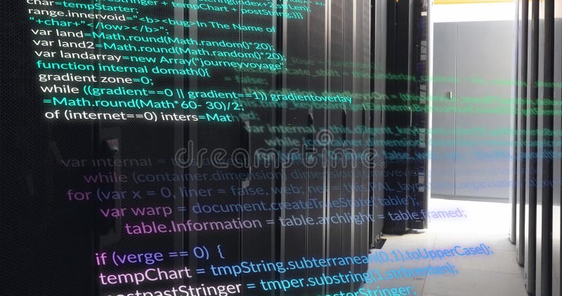 Image of Data Processing Against Computer Server Room Stock ...