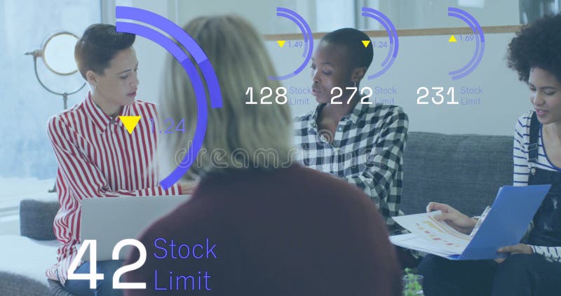 Image of Data Processing Against Diverse Colleagues Passing a Document ...