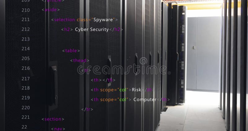 Image of Data Processing Against Empty Computer Server Room Stock Image ...