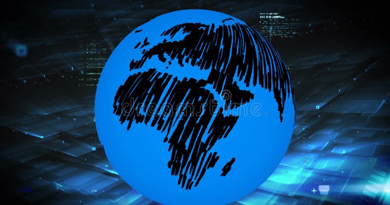 Image Of Data Processing And Binary Coding Over World Map Stock