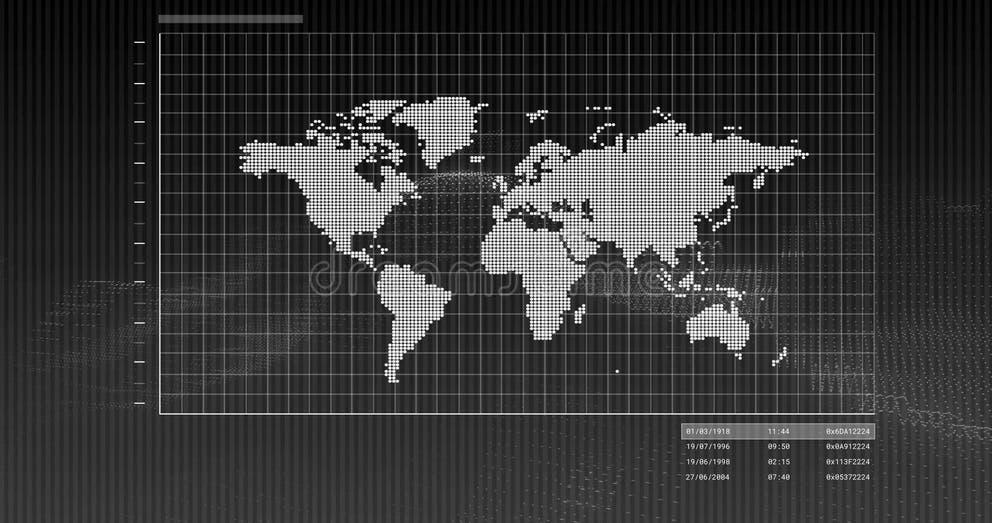 Image of Data Processing and Binary Coding Over World Map Stock Photo - Image of binary, system ...