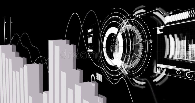 Image of Data Processing on Black Background Stock Photo - Image of ...