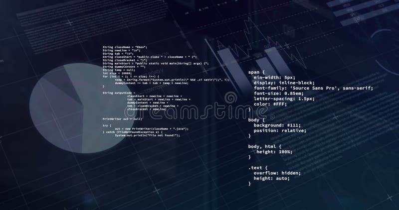 Image of Data Processing on Black Background Stock Image - Image of ...